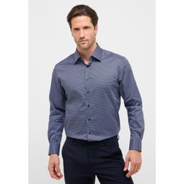 Langarmhemd Eterna "MODERN FIT", Herren, Gr. 40, Normalgr&ouml;&szlig;en, navy, Twill, 100% Baumwolle, tailliert, Manschette, Hemden, NON IRON (b&uuml;gelfrei)