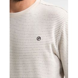 Sweatshirt PETROL INDUSTRIES "Men Sweater Round Neck", Herren, Gr. L (40), seashell, Sweatware, Obermaterial: 100% Baumwolle, gestreift, regular fit normal, Rundhals, angesetztes B&uuml;ndchen, Sweatshirts Sweatshirt, Trageangenehme Baumwollqualit&auml;t