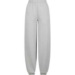 Jogginghose Urban Classics "Urban Classics Ladies Fluffy Sweatpants", Damen, Gr. 4XL, US-Gr&ouml;&szlig;en, lightasphalt, 70% Baumwolle, 30% Polyester, unifarben, loose fit, Hosen Jogginghose