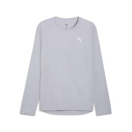 Laufshirt Puma "M RUN VELOCITY LONG SLEEVE (POLY)", Herren, Gr. L, vibrant silber, Web, Obermaterial: 100% Polyester, regular fit normal, Rundhals, Shirts Laufshirt, Regular Fit, mit DryCELL-Technologie, Flatlock-N&auml;hte, atmungsaktiv
