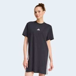 Shirtkleid adidas Sportswear "W 3S T DRE", Damen, Gr. L, N-Gr, schwarz, wei&szlig;, Obermaterial: 93% Baumwolle, 7% Elasthan, Kleider Shirtkleid