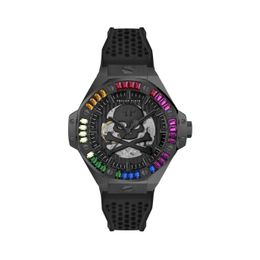Luxusuhr Philipp Plein "Skeleton Royal", 0221, schwarz, multicolorot, Armbanduhren, Herren