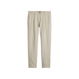 Marc O'Polo Chinohose MARC O'POLO "mit elastischem Bund", Herren, Gr. 38/30, L&auml;nge 30, grau (m707), Obermaterial: 100% Leinen, unifarben, gerade, unten schmal normal, Hosen Chinohose