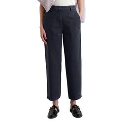 Marc O'Polo Chinohose MARC O'POLO DENIM "aus Organic Cotton-Twill", Damen, Gr. XS, Normalgr&ouml;&szlig;en, blau (blau depths), Obermaterial: 98% Baumwolle, 2% Elasthan, unifarben, relaxed fit kn&ouml;chelfrei, Hosen Chinohose