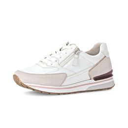 Gabor Damen Sneaker "Sneaker low Materialmix Leder", Gr. 38,5wei&szlig;, Schuhe