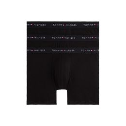 Boxershorts "3P BOXER BRIEF WB", Damen, Gr. XL (54), 3 Stk., schwarz (schwarz, schwarz, schwarz), Jersey, Obermaterial: 95% Baumwolle, 5% Elasthan, Tommy Hilfiger Underwear, k&ouml;rpernah, Unterhosen, mit kontrastfarbenem Logobund
