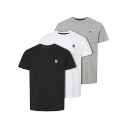 Kurzarmhemd VINSON "VINSON 3-pack T-shirt Massimo", Herren, Gr. L, Normalgr&ouml;&szlig;en, tap shoe, wei&szlig;, grau melange, Obermaterial: 100% Baumwolle, Hemden