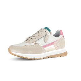 Sneaker Gabor "Sneaker low Materialmix Leder/Lederimitat", Damen, Gr. 37,5, multicolour, Schuhe Sneaker