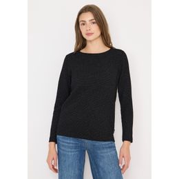 Cecil Damen Langarmshirtschwarz, Gr. S, unifarben, Stoff, 77% Viskose, 18% Polyester, 3% metallisierte Fasern, 2% Elasthan, Shirts, aus softem