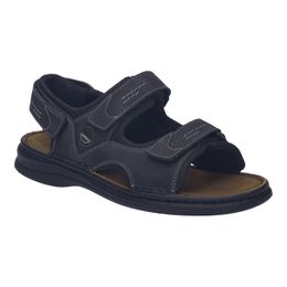 Sandale Josef Seibel "FRANKLYN", Herren, Gr. 41, schwarz, schwarz, Mesh, Nubukleder, Schuhe Sandale, Sommerschuh, Klettschuh, Freizeitsandale, mit Kontrastn&auml;hten