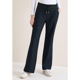 Stoffhose Cecil, Damen, Gr. XL, L&auml;nge 30, universal blau, Stoff, 70% Polyester, 27% Viskose, 3% Elasthan, unifarben, loose fit lang, Hosen Stoffhose, High Waist