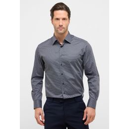 Langarmhemd Eterna "MODERN FIT", Herren, Gr. 39, Normalgr&ouml;&szlig;en, dunkelblau, Twill, 100% Baumwolle, tailliert, Manschette, Hemden, NON IRON (b&uuml;gelfrei)
