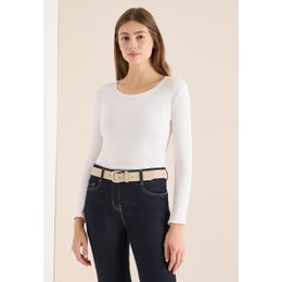 Lederg&uuml;rtel Cecil, Damen, Gr. 110, cream, Stoff, 100% Rindsleder, unifarben, G&uuml;rtel Lederg&uuml;rtel, mit Nieten