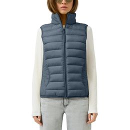 QS Damen Steppwesteblau, Gr. XS, unifarben, Steppware, Obermaterial: 100% Polyester. Futter: 100% Polyester, Westen, mit Stehkragen und Rei&szlig;verschluss