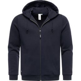 Sweatjacke Ragwear "Wernons", Herren, Gr. L (52), navy, Material: 70% Baumwolle, 30% Polyester, Basic, gerade h&uuml;ftbedeckend, hoch geschlossener Ausschnitt, &Auml;rmel ohne &Auml;rmelschlitz Rippb&uuml;ndchen, Sweatjacken Sweatjacke, Weiche Herren Alltagsjacke mit verstellbarer Kapuze