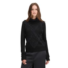 BETTY & CO Strickpullover BETTY & CO "Damen mit Kragen", Damen, Gr. 36, schwarz, Strick, Obermaterial: 48% Polyamid, 46% Polyacryl, 4% Wolle, 2% Polyester, l&auml;ssig geschnitten normal, Pullover Strickpullover