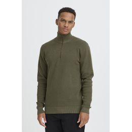 Troyer Blend "BHBaal", Herren, Gr. L, olive night, Feinstrick, 70% Baumwolle, 30% Nylon, unifarben, Basic, normal normal, hoch geschlossener Ausschnitt, Pullover Troyer, Stilvoller Troyer mit Rei&szlig;verschluss