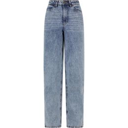 Bequeme Jeans Urban Classics "Urban Classics Damen Ladies Wide Leg Slit Denim", Damen, Gr. 36, Normalgr&ouml;&szlig;en, tinted lightblau washed, 100% Baumwolle, unifarben, Jeans