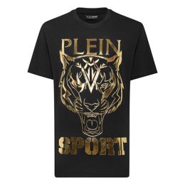 T-Shirt Plein Sport "Tiger", Jungen, Gr. L, schwarz (0216, schwarz, gold), Obermaterial: 100% Baumwolle, Shirts T-Shirt