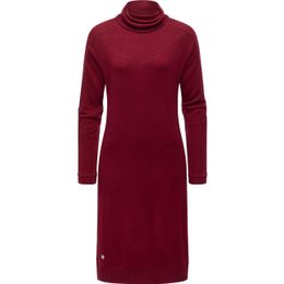 Jerseykleid Ragwear "Peona", Damen, Gr. L (40), Normalgr&ouml;&szlig;en, bordeaux, Material: 75% Viskose, 22% Polyester, 3% Elasthan, k&ouml;rpernah knielang, hoch geschlossener Ausschnitt, &Auml;rmel ohne &Auml;rmelschlitz Rippstrickb&uuml;ndchen, Kleider Jerseykleid, Modisches Damen Pulloverkleid mit Rollkragen