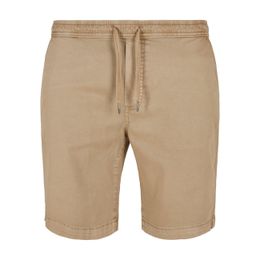 Stoffhose Urban Classics "Urban Classics Herren Stretch Twill Joggshorts", Herren, Gr. 3XL, US-Gr&ouml;&szlig;en, unionbeige, 98% Baumwolle, 2% Elasthan, unifarben, normal, Hosen Stoffhose