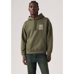 Levi's Kapuzensweatshirt LEVI'S "RELAXED GRAPHIC PO", Herren, Gr. XL, gr&uuml;n (stretched), Sweatware, Obermaterial: 88% Baumwolle, 12% Polyester, bedruckt, relaxed fit h&uuml;ftbedeckend, Rundhals, B&uuml;ndchen, Sweatshirts, mit Logo-Print