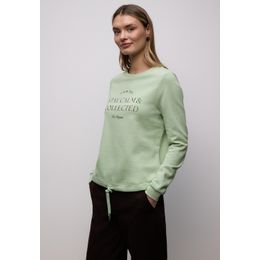 Sweatshirt Street One, Damen, Gr. 34, pale mint gr&uuml;n, Sweatware, 85% Baumwolle, 15% Polyester, bedruckt, normal, Rundhals, B&uuml;ndchen, Sweatshirts Sweatshirt, mit Artwork