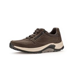 Sneaker Gabor "rollingsoft Sneaker low Materialmix Leder/Textil", Damen, Gr. 40,5, braun, Schuhe Sneaker