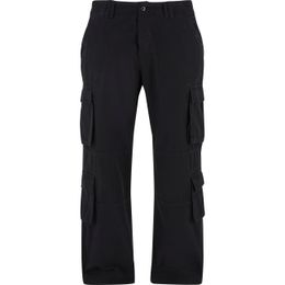 Cargohose Urban Classics "Urban Classics Herren Double Cargo Pants", Herren, Gr. 36, Normalgr&ouml;&szlig;en, schwarz, 100% Baumwolle, unifarben, normal, Hosen Cargohose
