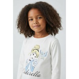 Langarmshirt name it "NMFVEENA PRINCESS LS TOP WDI", M&auml;dchen, Gr. 110, cloud dancer, Jersey, Obermaterial: 100% Baumwolle, bedruckt, normal normal, Rundhals, Shirts Langarmshirt