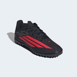 Fu&szlig;ballschuh adidas Performance "F50 CLUB TURF KIDS", M&auml;dchen, Gr. 34, core schwarz, lucid rot, core schwarz, Synthetik, Textil, Schuhe Fu&szlig;ballschuh, f&uuml;r Kunstrasen, Hart- und Aschenpl&auml;tze, f&uuml;r Kinder & Jugendliche