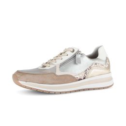 Sneaker Gabor "Sneaker low Materialmix Leder", Damen, Gr. 38, braun, Schuhe Sneaker