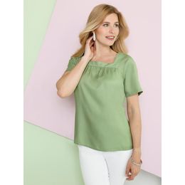 Longbluse Classic Basics, Damen, Gr. 42, gr&uuml;n (eucalyptus), 100% Viskose, unifarben, Blusen Longbluse