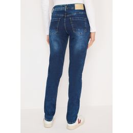 Comfort-fit-Jeans Cecil, Damen, Gr. 28, L&auml;nge 34, mid blau wash, Jeans, 78% Baumwolle, 20% Polyester, 2% Elasthan, unifarben, lang, Jeans, Middle Waist