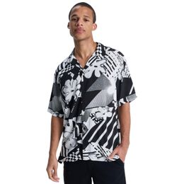 Kurzarmhemd Quiksilver "Safe Paradise", Herren, Gr. S, US-Gr&ouml;&szlig;en, schwarz momentum, Obermaterial: 100% Viskose., Hemden