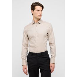 Langarmhemd Eterna "SLIM FIT", Herren, Gr. 46, Normalgr&ouml;&szlig;en, mandel, 100% Baumwolle, schmal, Manschette, Hemden, NON IRON (b&uuml;gelfrei)