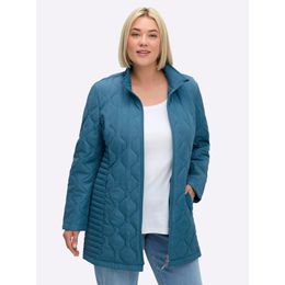 sheego Gro&szlig;e Gr&ouml;&szlig;en Steppjacke mit Wellen- und Quersteppung, topas, Gr&ouml;&szlig;e 50 - Damen