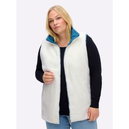 sheego Damen Wendeweste mit Teddyfell, topas-ecru, Gr&ouml;&szlig;e 54