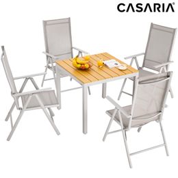 Casaria Garten-Sitzgruppe Bern 5-tlg Creme Alu WPC