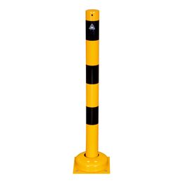 Schake Absperrpfosten Typ 476NPBG, ortsfest, 220x220 mm &Oslash; 76mm, gelb / schwarz)