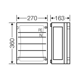 Hensel Sammelschienengeh&auml;use 270x360mm 250A 5p. FP 3212 (68000216)