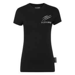 T-Shirt Plein Sport "Basic", Damen, Gr. XS, schwarz (02, schwarz), Obermaterial: 100% Baumwolle, Shirts T-Shirt
