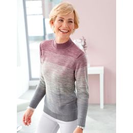 Streifenpullover Classic Basics "Pullover", Damen, Gr. 44, rosa (ros&eacute;, gemustert), 100% Polyacryl, bedruckt, gemustert, mehrfarbig, Pullover Streifenpullover