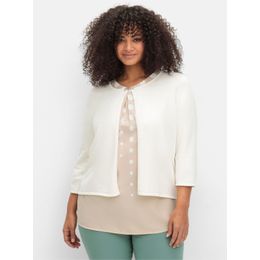 sheego Gro&szlig;e Gr&ouml;&szlig;en Bolero mit Zierspange, champagner, Gr&ouml;&szlig;e 48 - Damen
