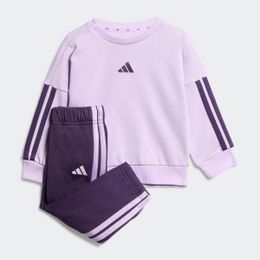Trainingsanzug adidas Sportswear "I 3S FT JOG 240", M&auml;dchen, Gr. 74, powder plum, aurora plum, Obermaterial: 70% Baumwolle, 30% Polyester, Sportanz&uuml;ge Trainingsanzug