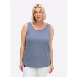 sheego Gro&szlig;e Gr&ouml;&szlig;en Shirttop aus reiner Baumwolle, taubenblau, Gr&ouml;&szlig;e 44 - Damen