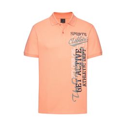 Poloshirt John Devin, Herren, Gr. M (48/50), apricot, Piqu&eacute;, Obermaterial: 100% Baumwolle, regular fit normal, Rundhals, Rippb&uuml;ndchen, Shirts, mit gro&szlig;em Druck vorn aus Baumwoll-Piqu&eacute;