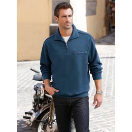 Sweatshirt Hajo, Herren, Gr. 48/50, blau (jeansblau), 62% Baumwolle, 38% Polyester, unifarben, Sweatshirts Sweatshirt