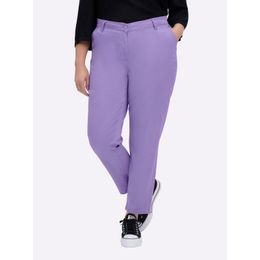sheego Gro&szlig;e Gr&ouml;&szlig;en Chinohose in Baumwoll-Stretch-Qualit&auml;t, lavendel, Gr&ouml;&szlig;e 50 - Damen