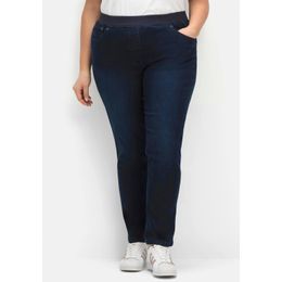 CREATION L PREMIUM sheego Gro&szlig;e Gr&ouml;&szlig;en Jeans mit Rippenstrick-Bund, dark blue, Gr&ouml;&szlig;e 50 - Damen